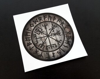 Icelandic Viking vegvisir rune white vinyl decal