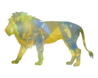 Abstract lion art | Etsy