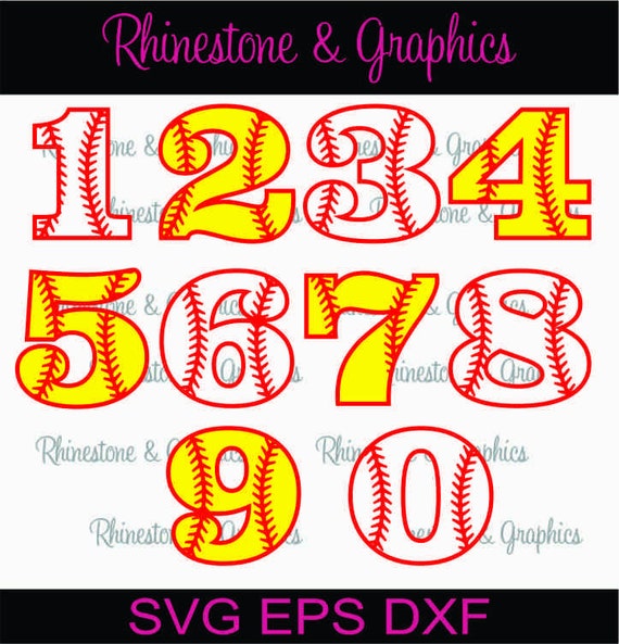 Baseball Softball Numbers Instant download SVG Eps DXF