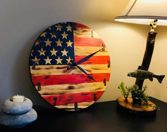 American flag clock | Etsy
