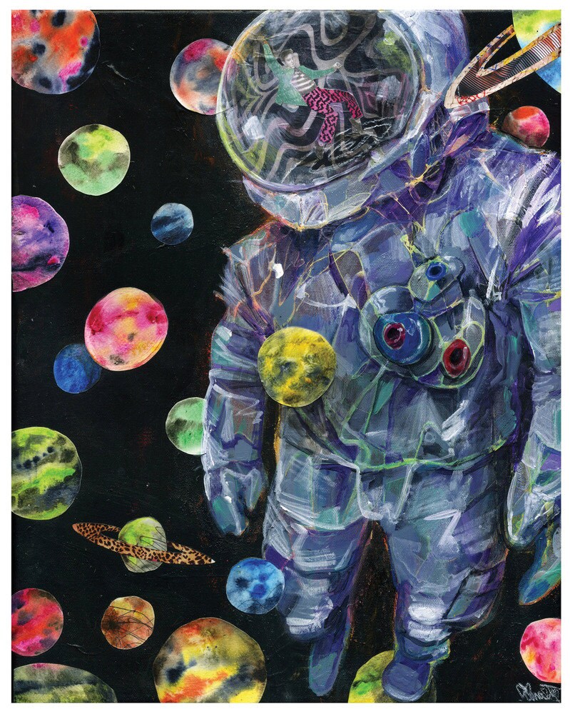 Astronaut Art Surreal Planet Art Print Planet Party