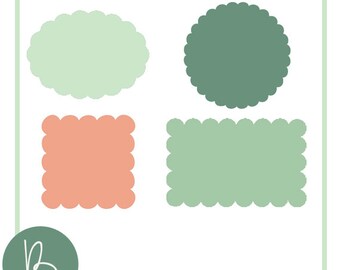 Scalloped rectangle | Etsy