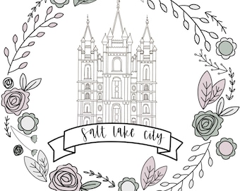 Lds temple drawing | Etsy