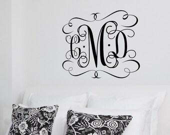 Four Initial Monogram Decal Sticker Four Letter Monogram