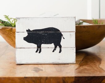 Pig Rustic Wood Cut Out Wooden Pig Outline Rustic Pig Large