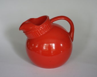 Orange glass pitcher | Etsy