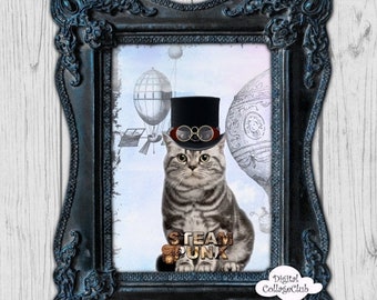 Steampunk cat | Etsy