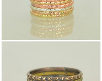 Bohemian Stacking Rings BoHo Rings Tribal Rings ZigZag