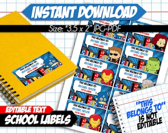 Avengers labels | Etsy