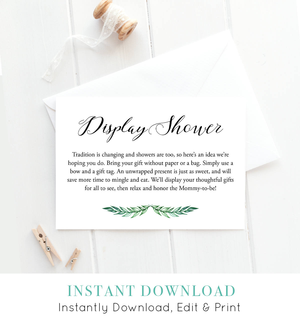 Display Shower Template Baby Shower Invitation Insert Card