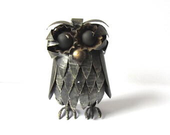 Metal owl sculpture | Etsy