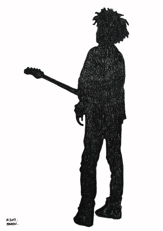 Artículos similares a Robert Smith / The Cure hand-drawn drawing ...