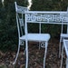 Vintage wrought iron greek key dining set