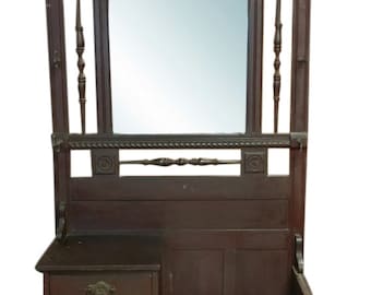 Antique hall tree | Etsy