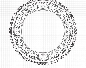 Doodle Circle Clipart Hand drawn Circle Frames Clip art