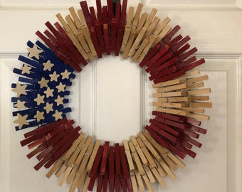 Clothespin wreath | Etsy