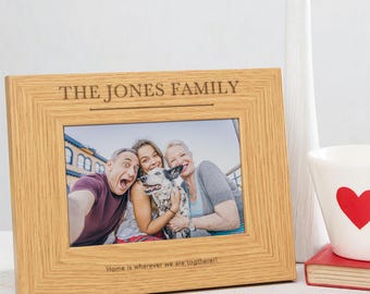 Engraved Double Picture Frame Two Photos Custom Family