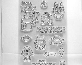 Monster stamps | Etsy