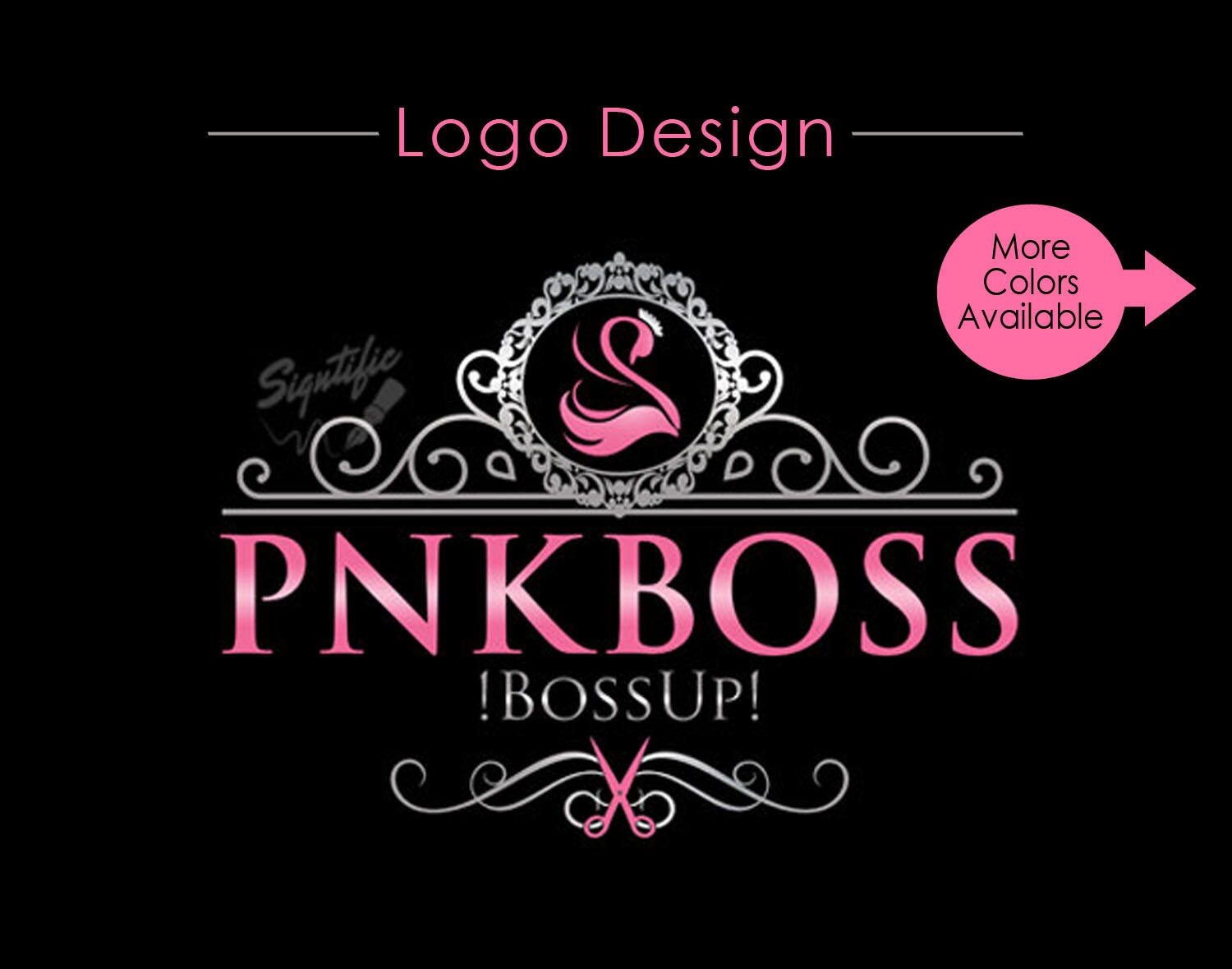Hair Salon Logo With Frame Custom Scissors Logo Business Logo Design hair-salon-logo-with-frame-custom-scissors-logo-business-logo-design