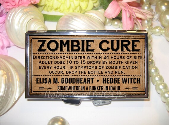 Zombie Pill Case 7 day Pill Box Pill Case Pill Box 7