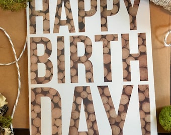 Rustic birthday card | Etsy