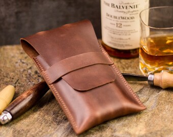 Leather cigar case | Etsy