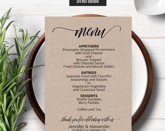 Party menu | Etsy