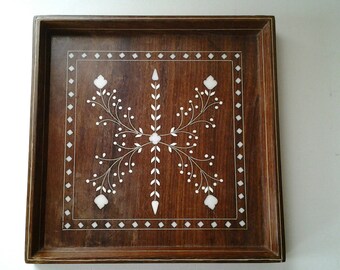 Inlaid wood tray | Etsy