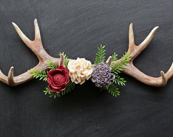Floral antler | Etsy