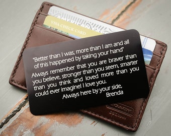 Personalized Wallet Card Metal Wallet Insert Custom Wallet