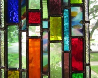 Stained glass panel | Etsy