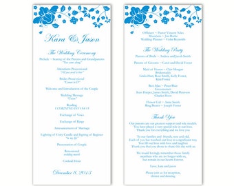 Wedding Program Template DIY Editable Word File Instant