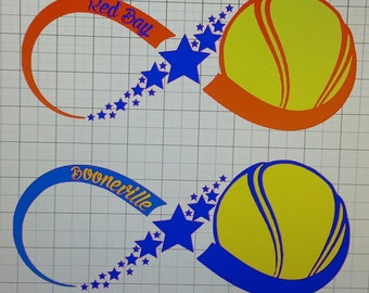 Tennis Ball & Racquet Icons Sports Decal Pattern Designs