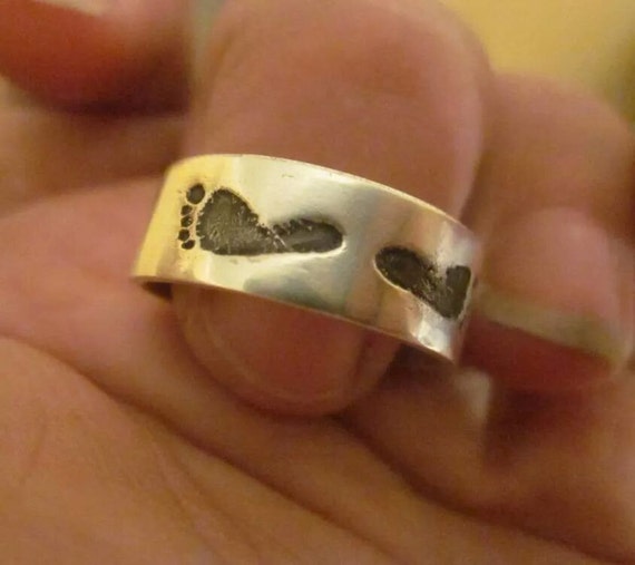 Items similar to Baby Footprint Ring Made from YOUR Baby's Footprints ...