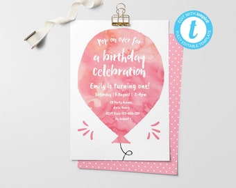 Balloon invitation | Etsy