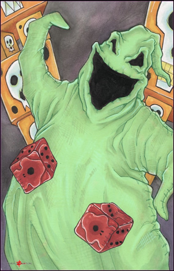 Nightmare Before Christmas Oogie Boogie Green Poster Print