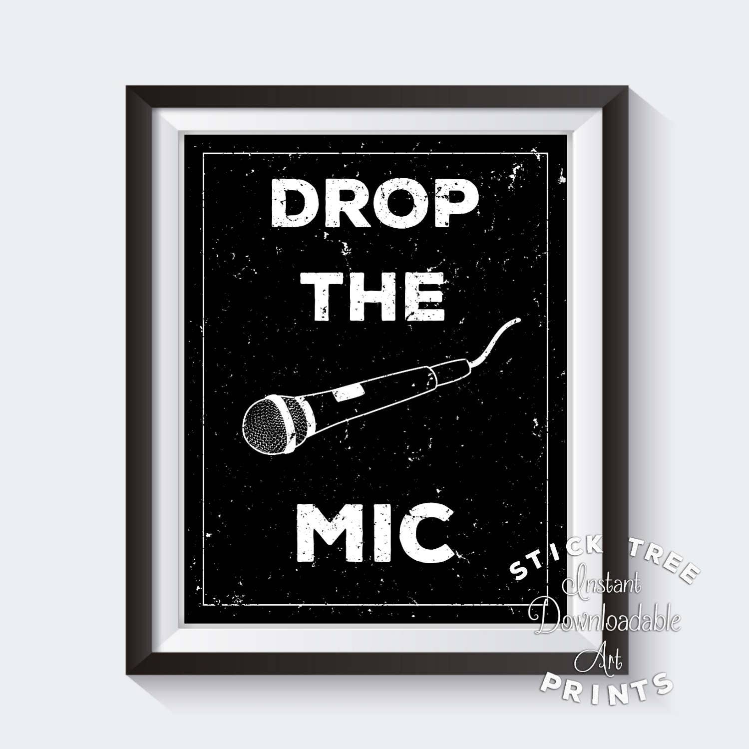 Drop the Mic Funny Wall Art Meme Poster Meme Art Print