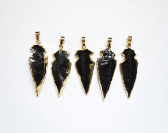 Nature clear brown arrow druzy Jade ArrowHead Pendant Agate