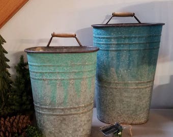 Galvanized bucket | Etsy