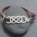 DOUBLE INFINITY Cow leather Bracelet SET Couple Genuine
