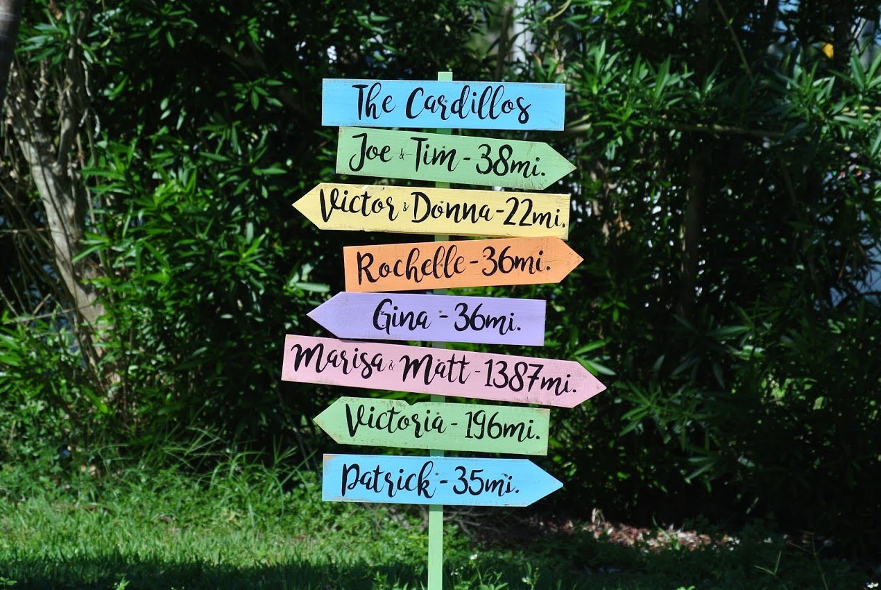 Family Name Sign Gift for Dad, Garden/Yard Decor Wooden Directional ...