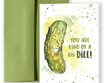 Dill pickle card | Etsy