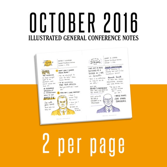 2 per page 8.5x11in General Conference Illustrated Notes