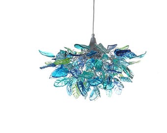 Sea glass chandelier | Etsy