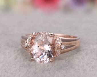 Oval morganite ring | Etsy