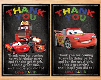 Cars thank you card | Etsy
