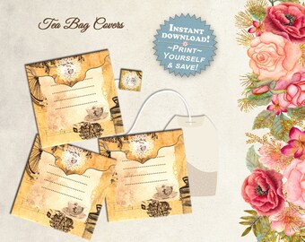 Printable tea bag | Etsy
