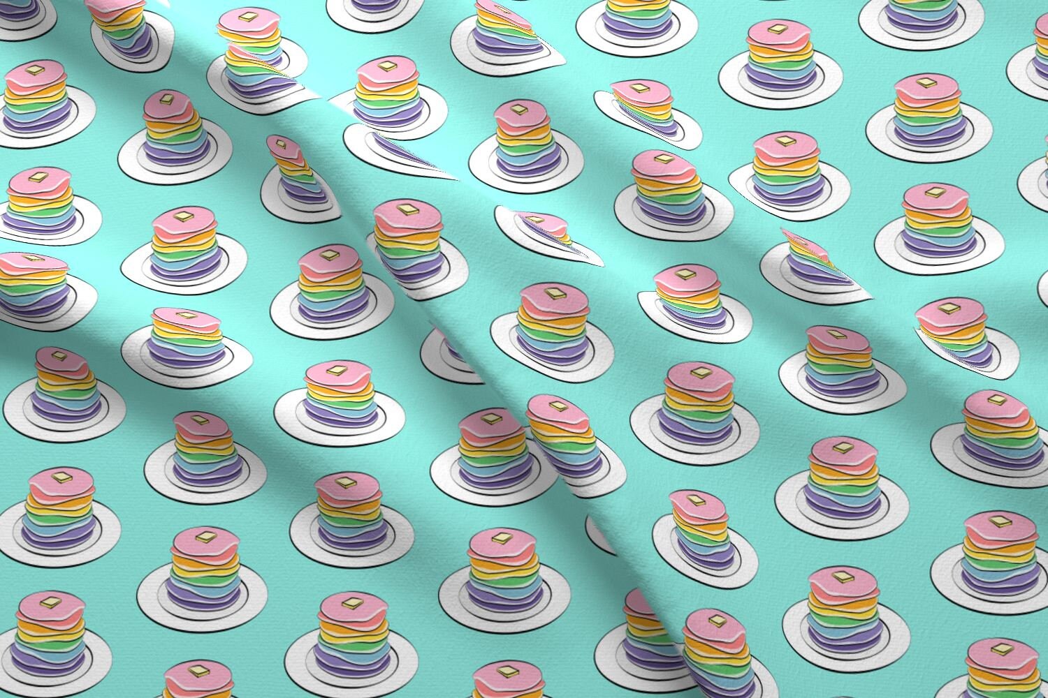 Color Breakfast Fabric Rainbow Pancake Stack By
