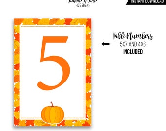 Pumpkin table number | Etsy