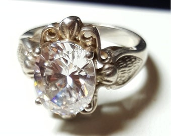 Clear stone ring | Etsy